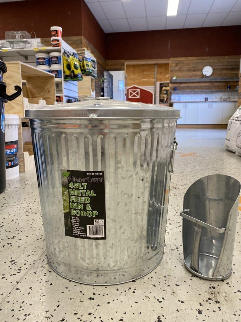 45L Metal Feed Bin and Scoop - Heritage Poultry and Produce